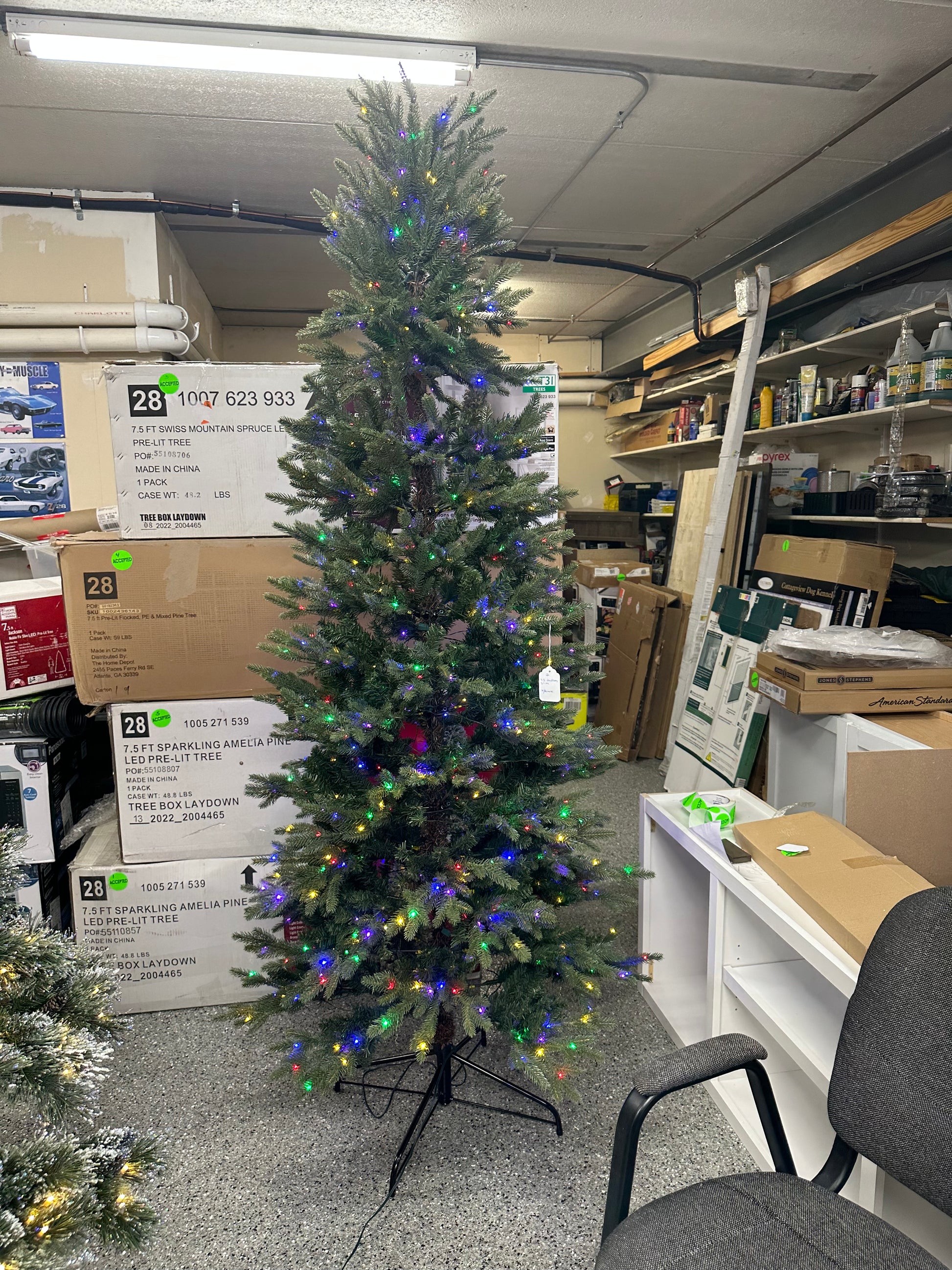 Home Accents Holiday 7.5 ft. Pre-Lit LED Jackson Noble Fir Slim Artifi ... Home Accents Holiday 7.5 ft. Pre-Lit LED Jackson Noble Fir Slim Artifi ...